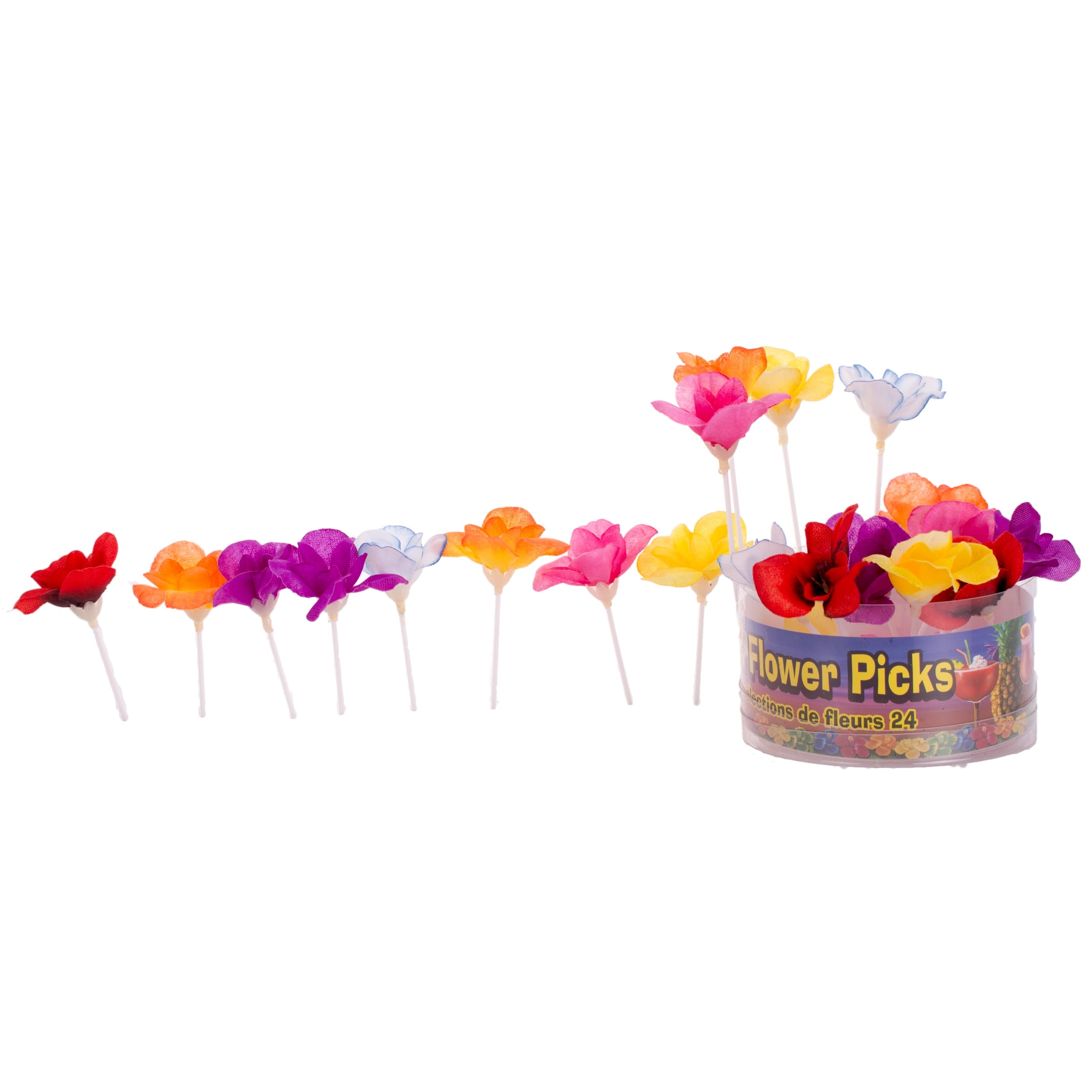 Forum Novelties Luau-Pastel Flower Picks-24Pcs - Walmart.com