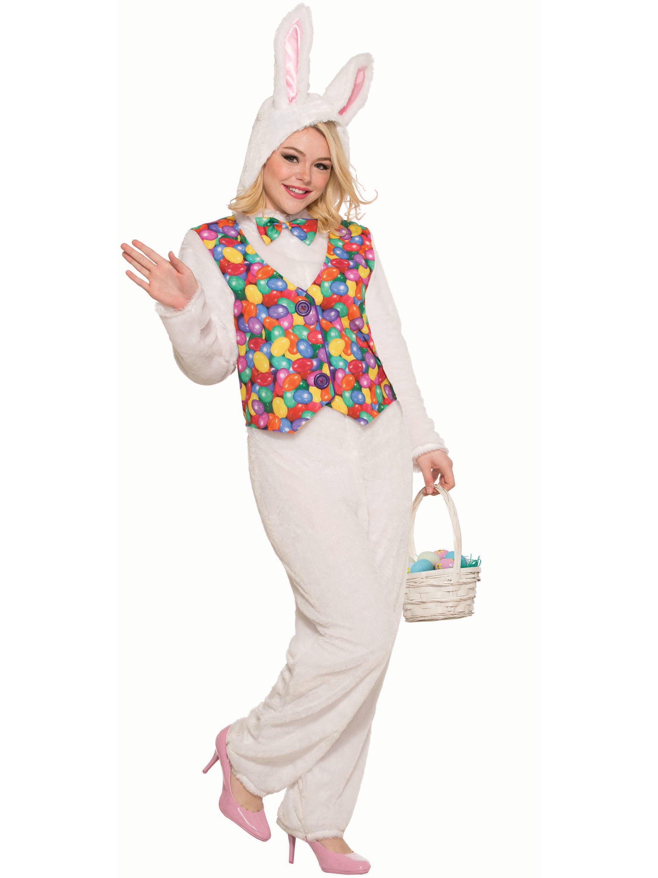 Adult Easter Bunny Rabbit Costume Suit with Vest and Jumpsuit - Walmart.com