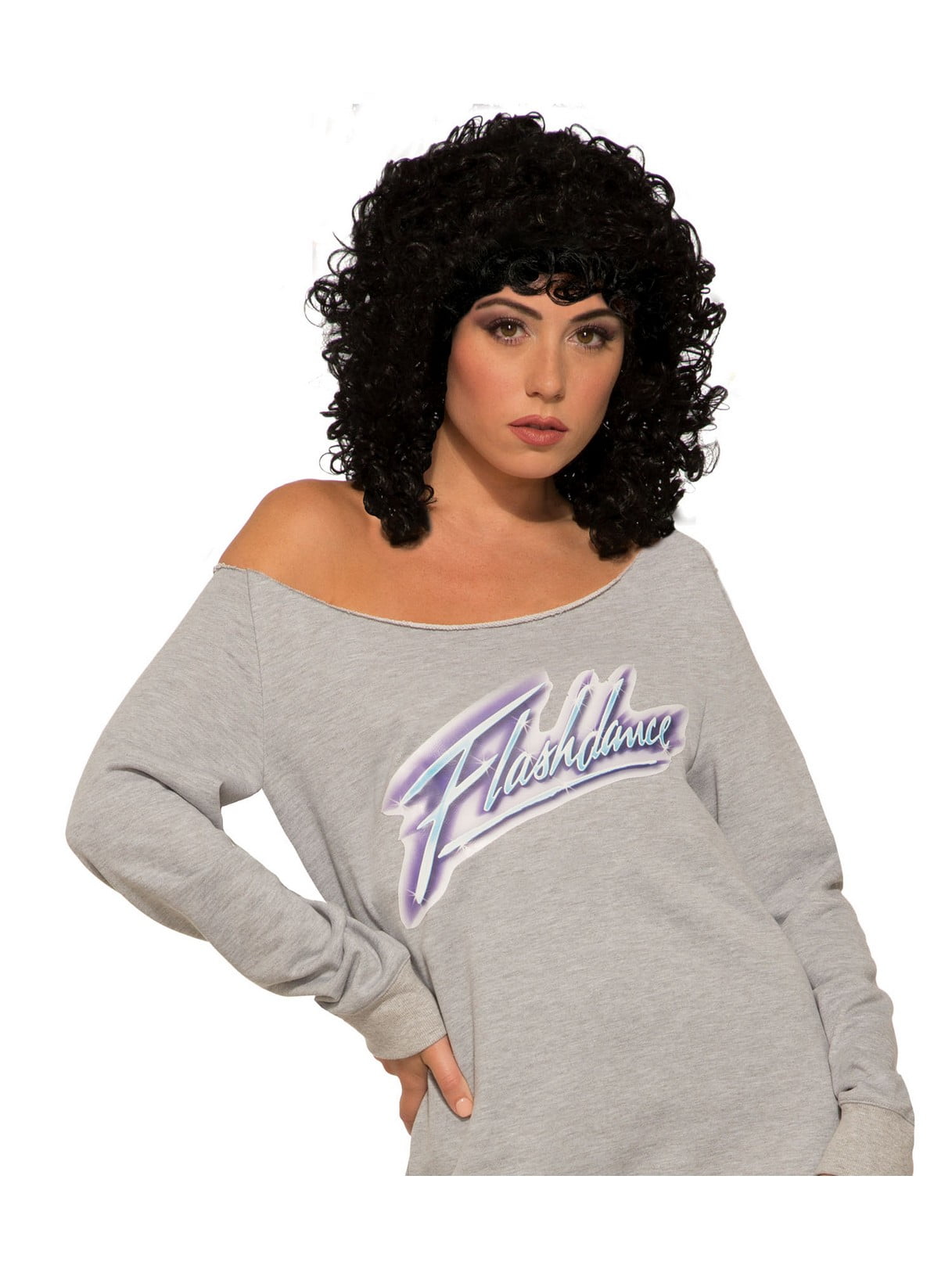 Flashdance Alex Black Curly Wig Women's Costume Accessory - Walmart.com