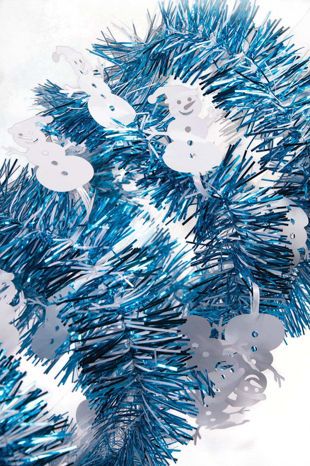 Forum Tinsel Christmas Snowman 9' Garland, Blue White - Walmart.com
