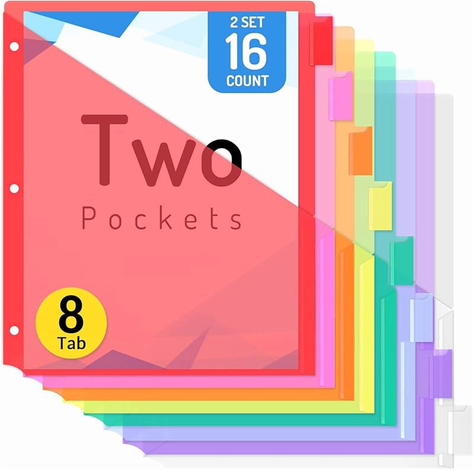 Forvencer 96 Count Dividers with Two Pockets, 8 tabs Binder Dividers ...