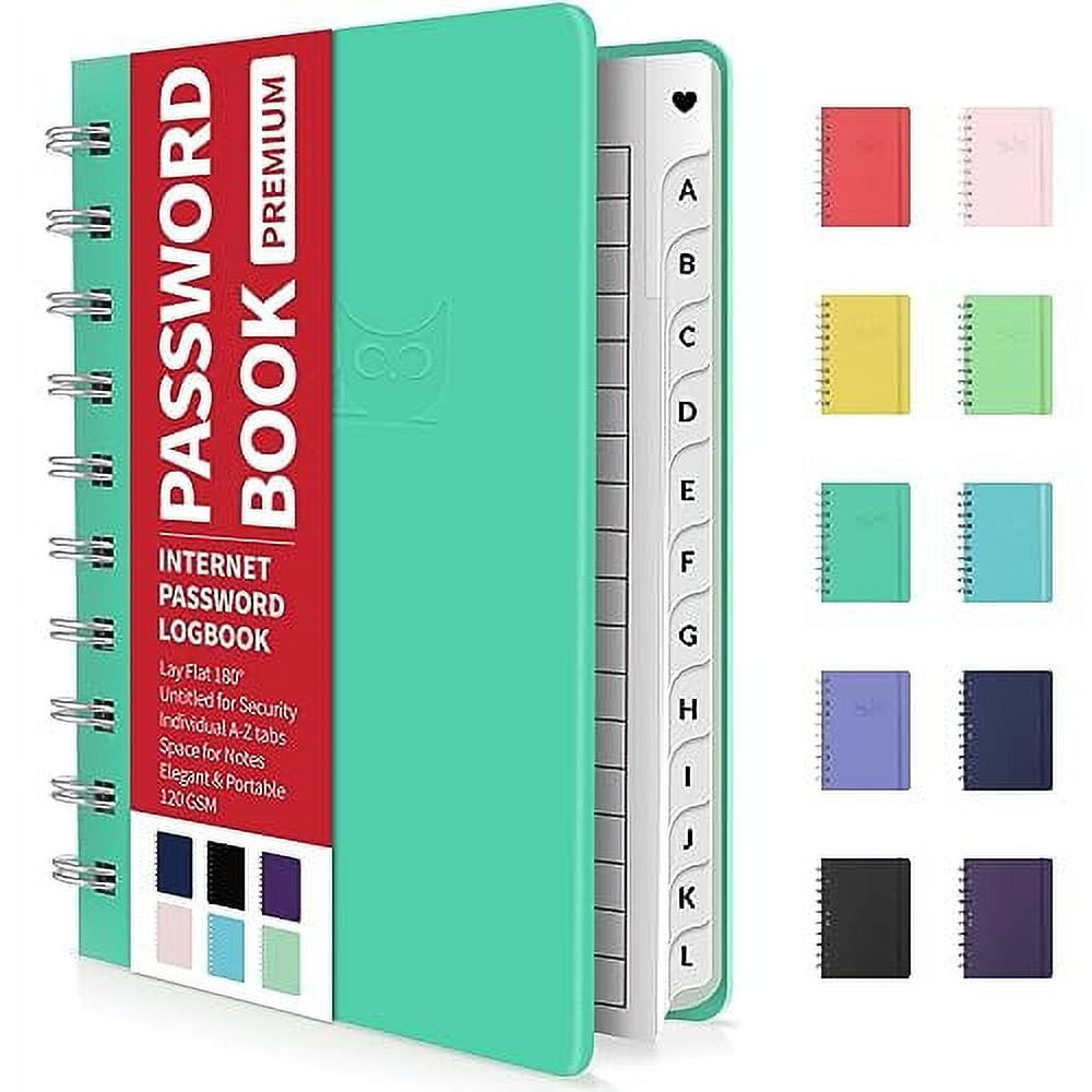 Forvencer Password Book with Individual Alphabetical Tabs, 4" x 5.5 ...