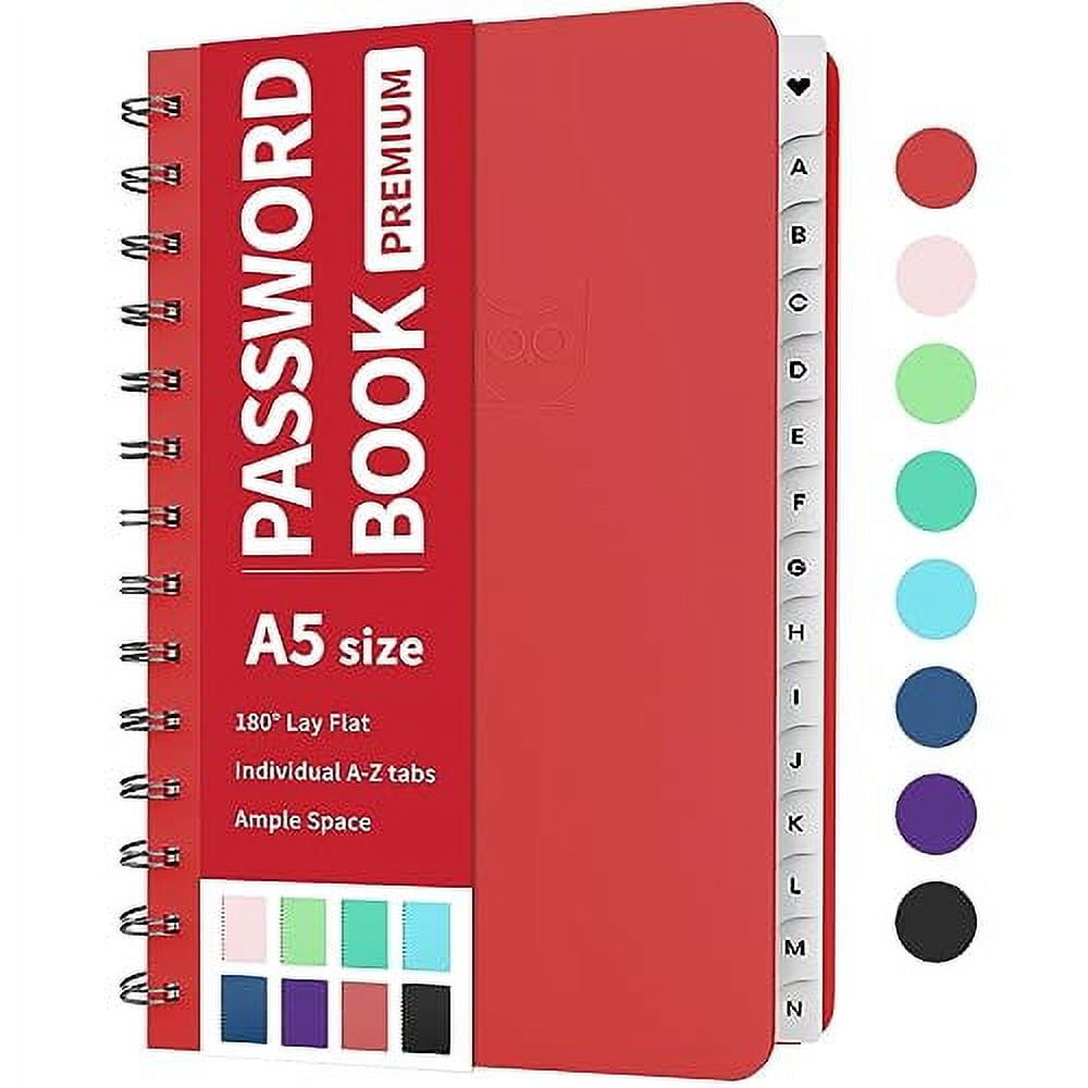 Forvencer Password Book with Individual Alphabetical Tabs, Medium Size ...