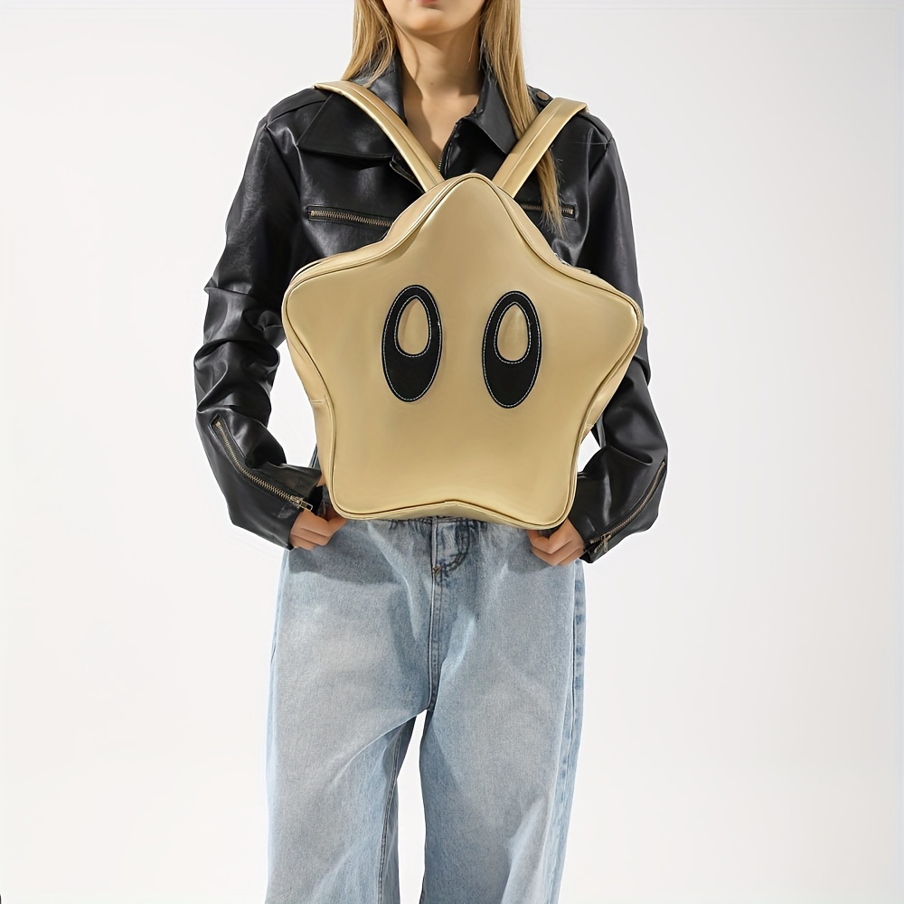 -Forward Star-Shaped Knapsack with Adjustable Straps, Secure Zipper ...