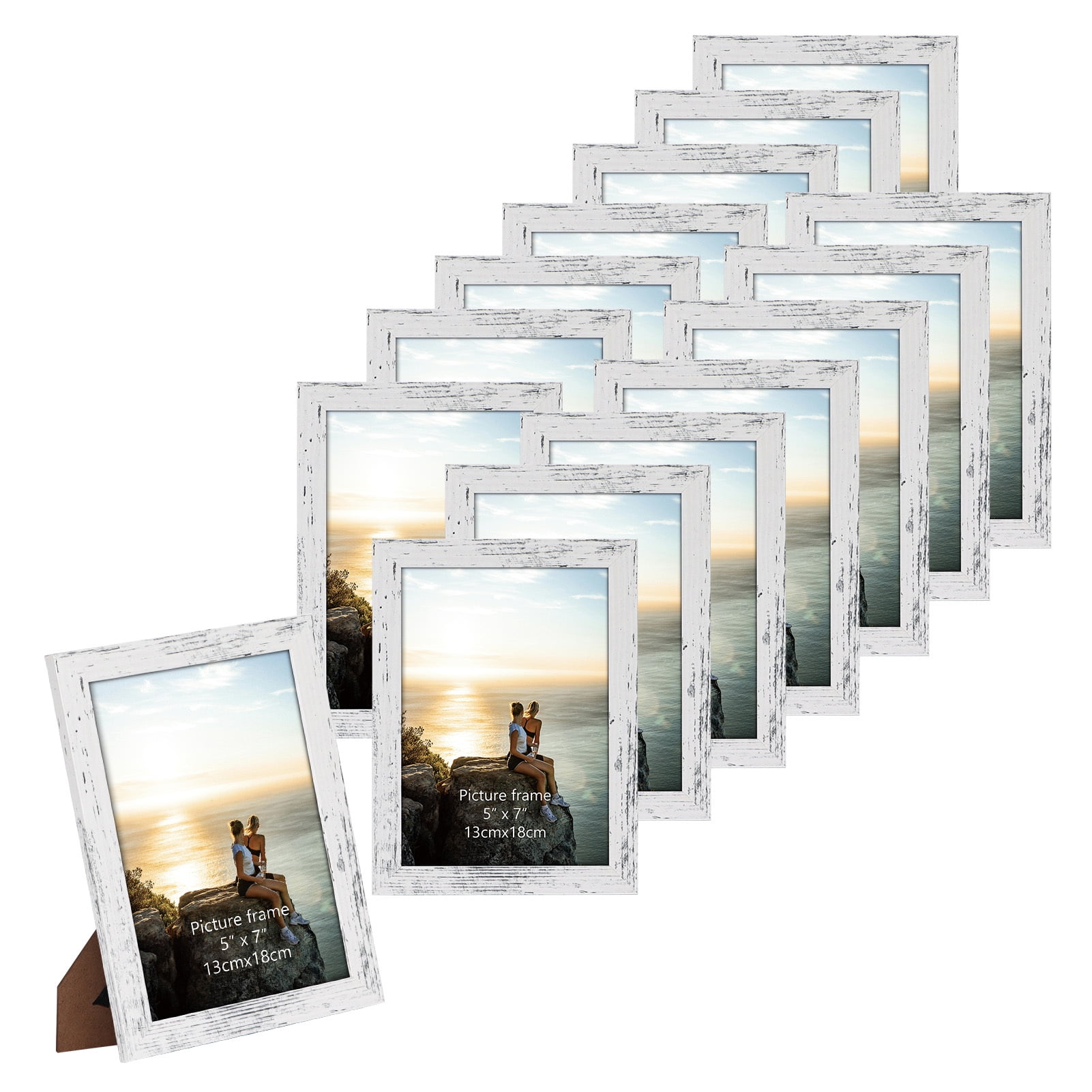 Walmart 5x7 Rustic Picture Frame Set of 15, Multiple Display for Wall ...