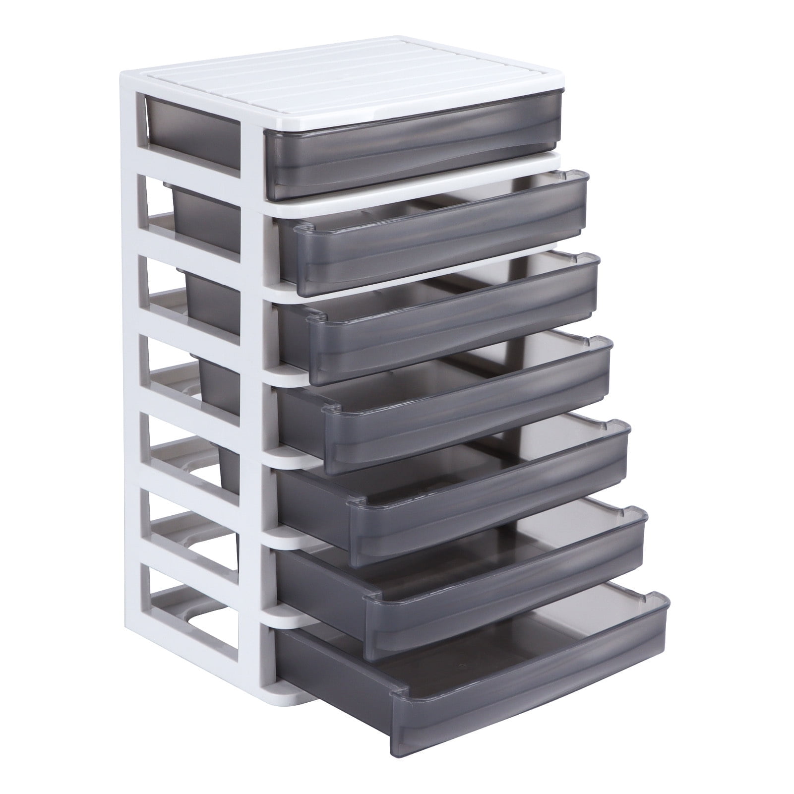 "Small White 7-Drawer Desk Storage - Mini Organizer Box (9.33""X7""X14 ...