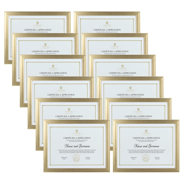 Foryoubyyu 8.5x11 Gold Picture Frame Set of 12, Bulk Document Frames ...