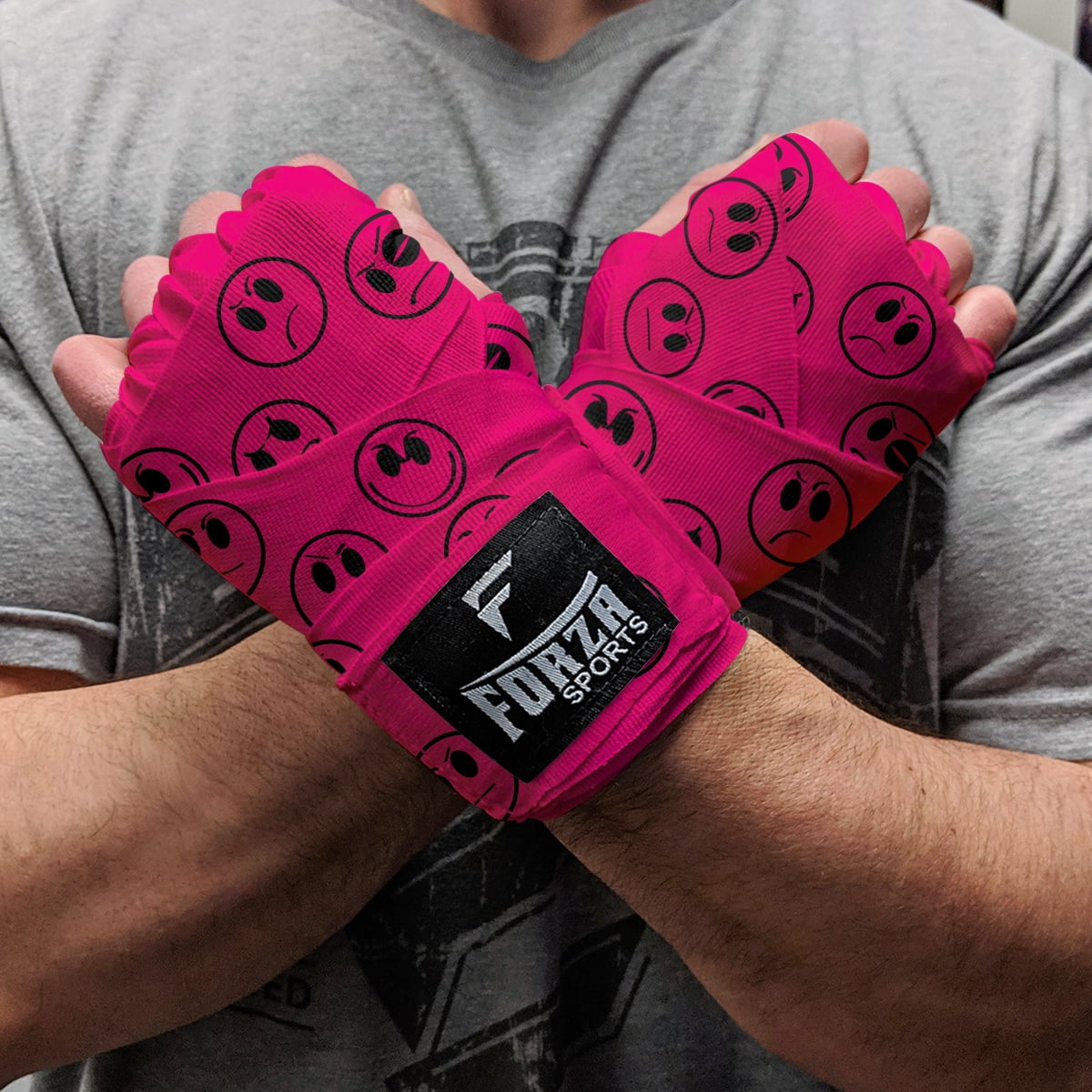 Forza Sports 180" Mexican Style Boxing Handwraps - Smileys Hot Pink ...