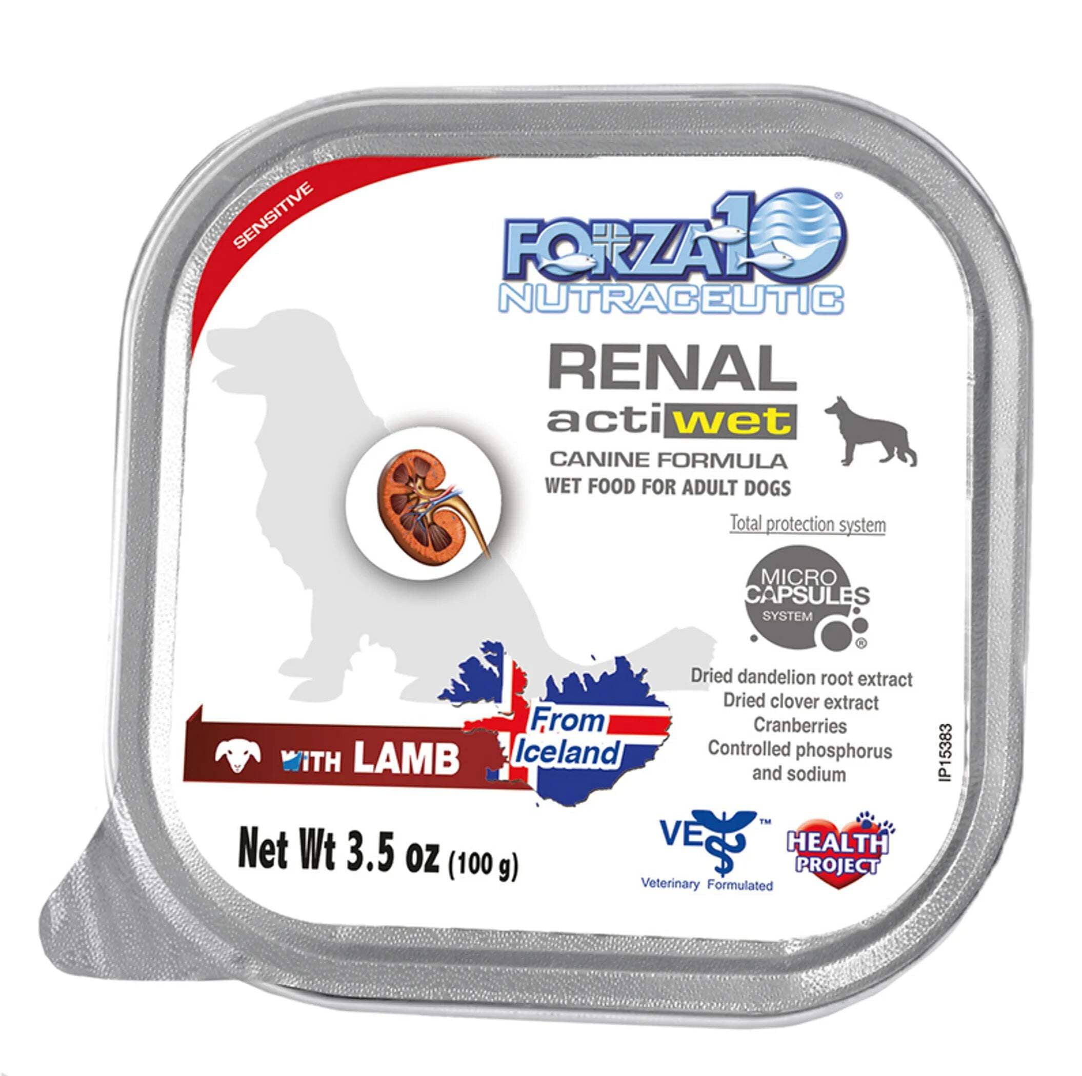 Forza10 Renal Support Wet Adult Dog Food, Supporting Kidney, Heart Health with Lamb, 3.5oz Cans ...