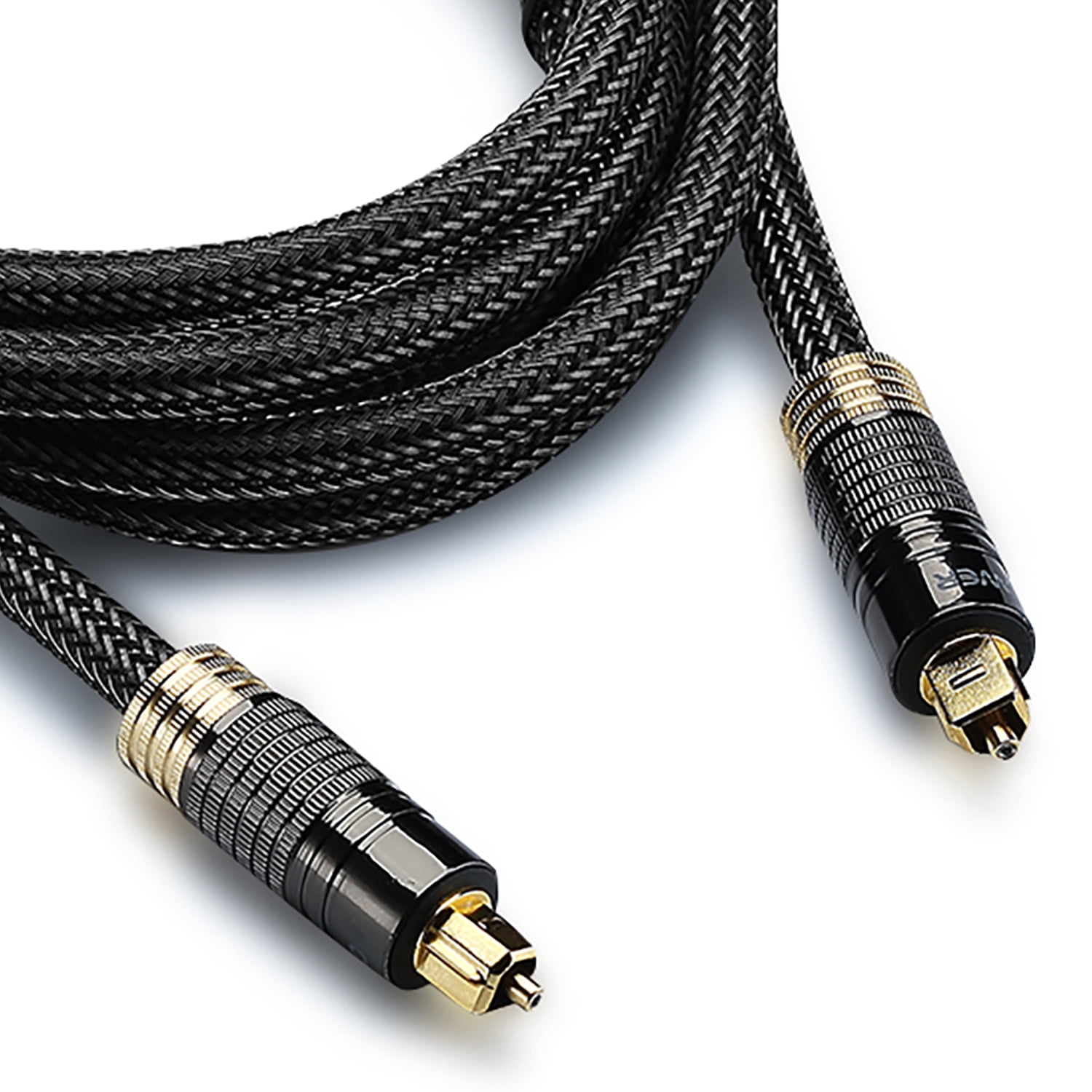 FosPower 25ft Optical Fiber Sound Toslink Digital Audio Cable, 24K Gold ...