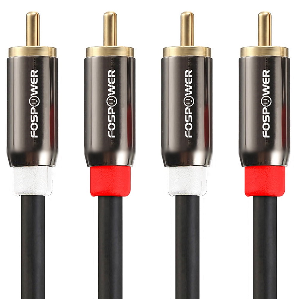 FosPower (3 Feet) 2 RCA M/M Stereo Audio Cable [24K Gold Plated ...