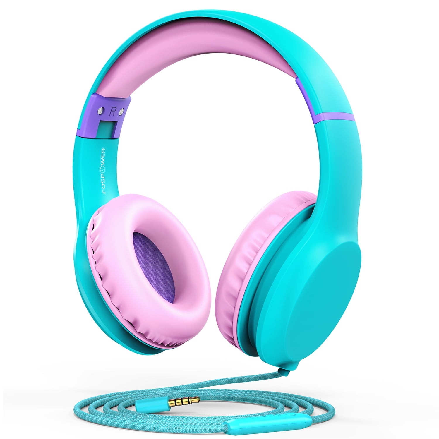 FosPower Kids Headphones with 3.5mm Laced Cables, Children & Teens Over ...