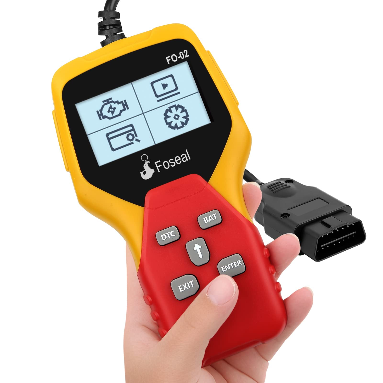 Foseal Wired OBD2 Scanner,Plug and Play Code Reader, Car Diagnostic Tool for Vehicle Engine ...