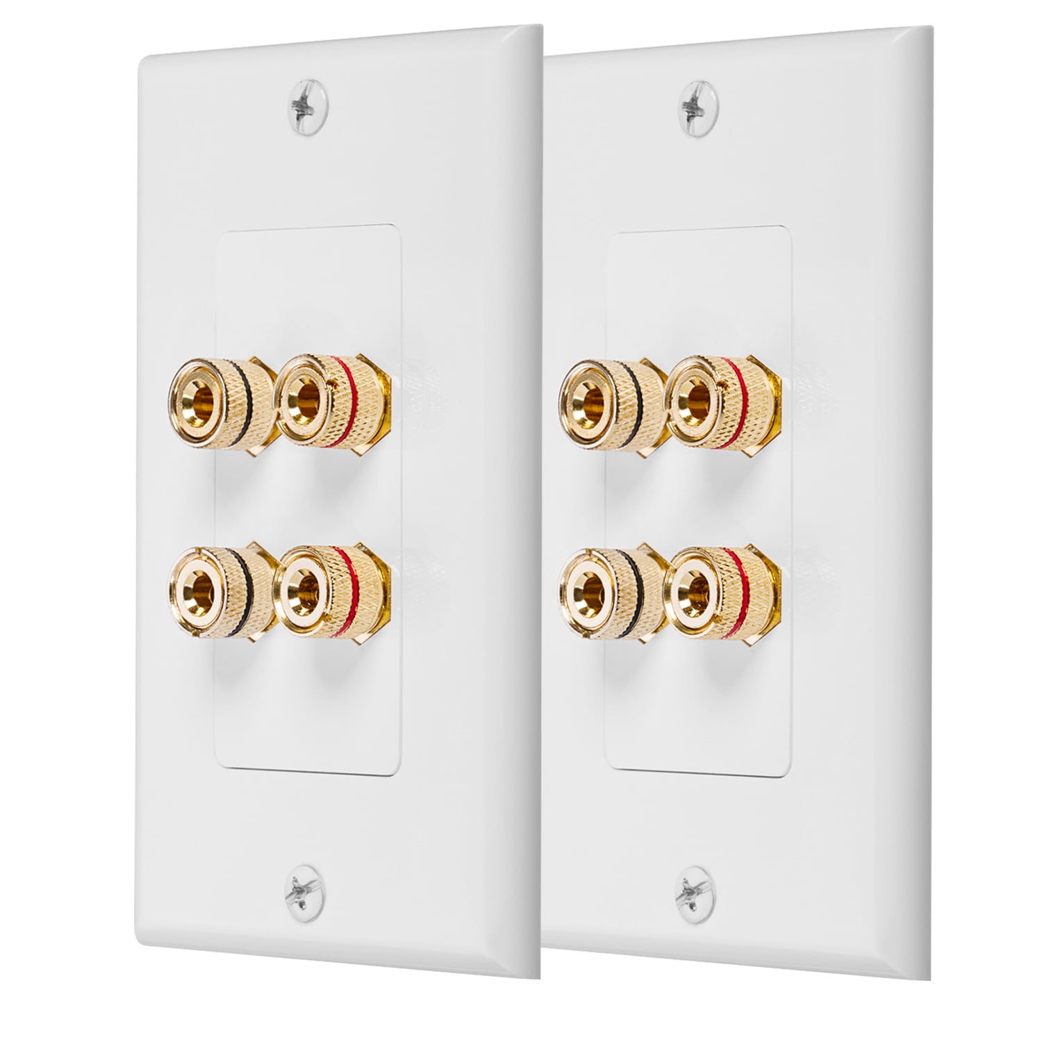 Fosmon 2 Pack Gold Plated Speaker Wall Plate, Home Theater Audio Wall ...