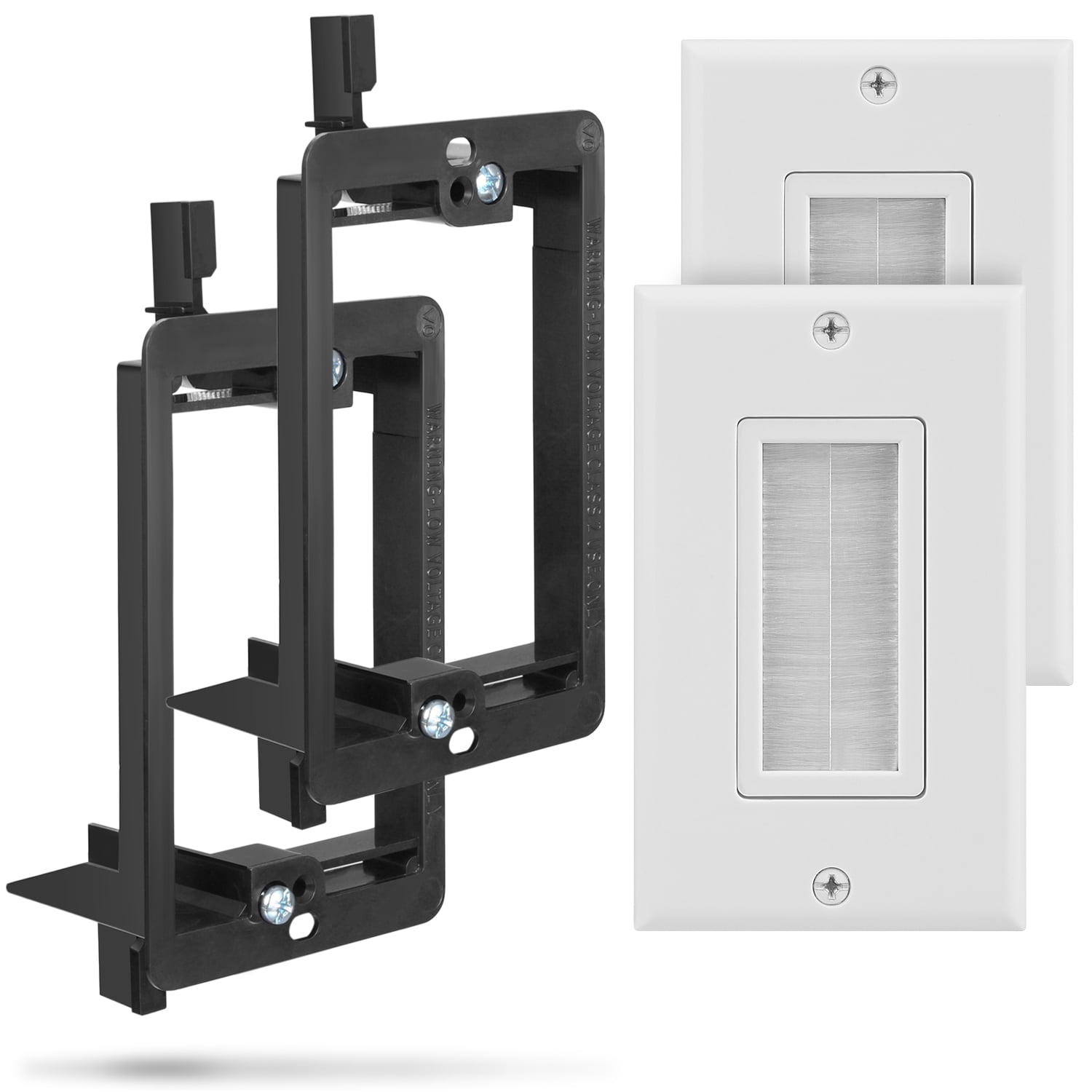 Fosmon (2 Pairs) Single Gang Wall Plate, Brush Style Opening ...