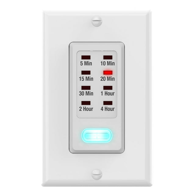 Fosmon [UL Listed] 4 Hour In-Wall Light Timer Switch, 9 Settings Digital Timer Switch for Lights ...