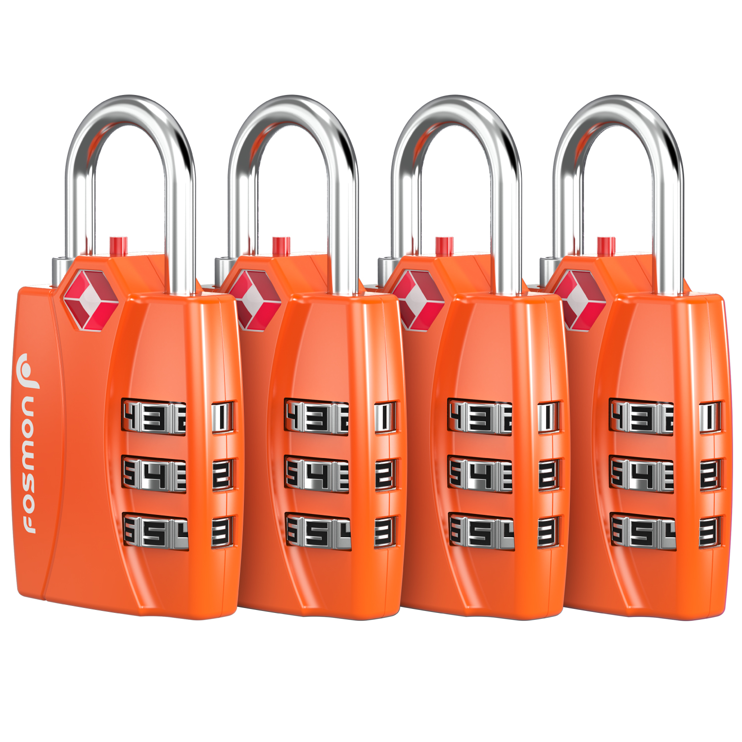 Fosmon [4 PACK][TSA Approved] 3 Digit Combination Open Alert Indicator ...