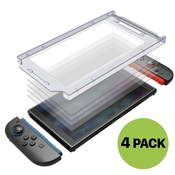 Fosmon 4 Pack Screen Protector Clear Tempered Glass For Nintendo Switch ...