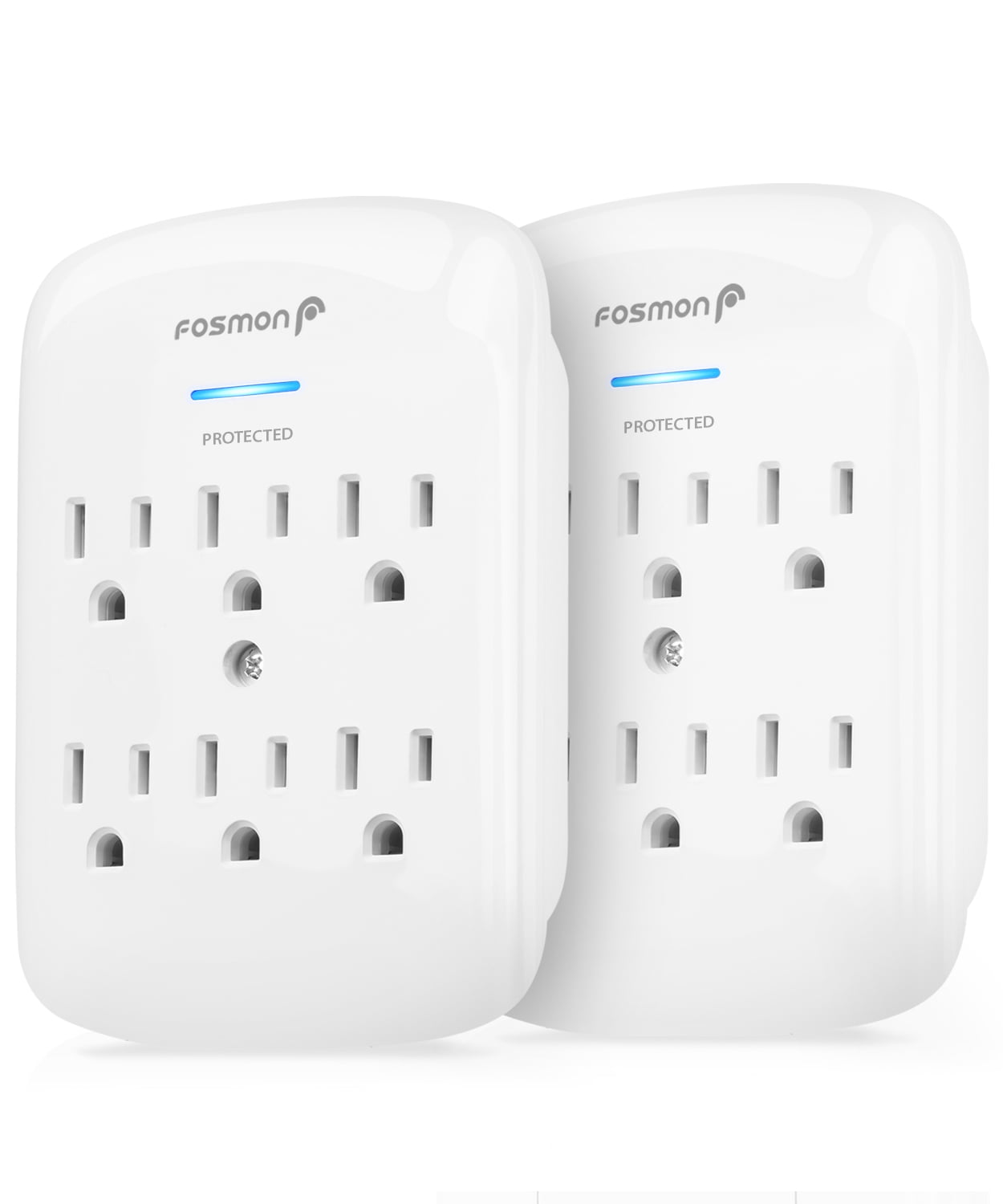 Fosmon 6-Outlet Power Surge Protector, Wall Adapter, 1200 Joules, ETL ...