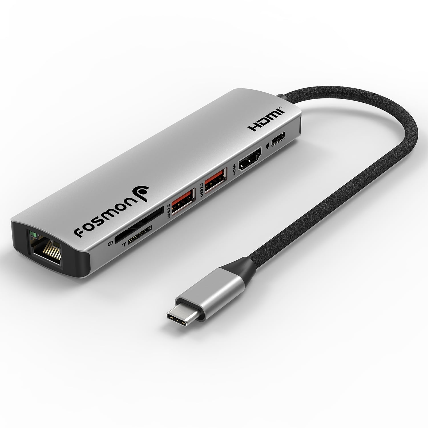 Fosmon 7-in-1 USB-C 3.1 Dock to HDMI 4K@60Hz Adapter with PD 3.0 Type-C ...