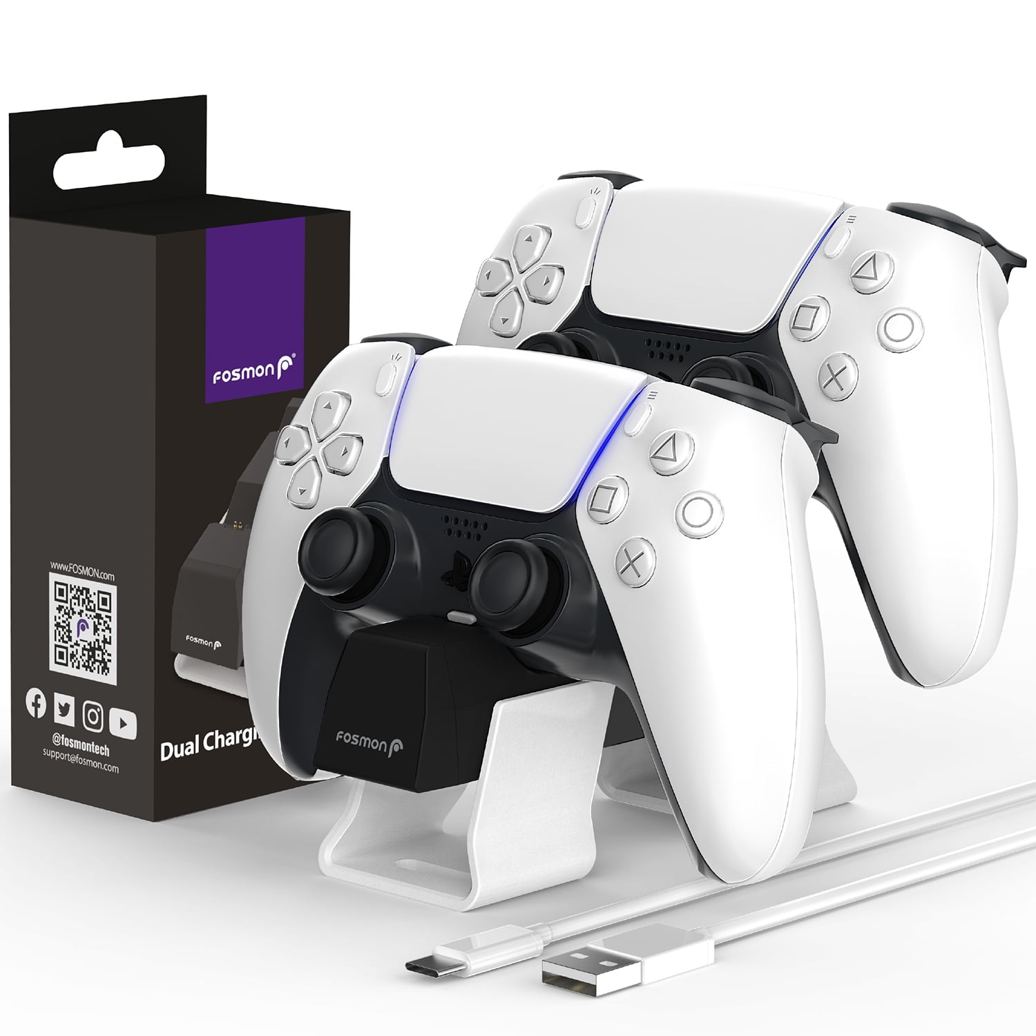 Fosmon Dual 2 PS5 Charger Station Compatible with Sony Playstation 5 ...