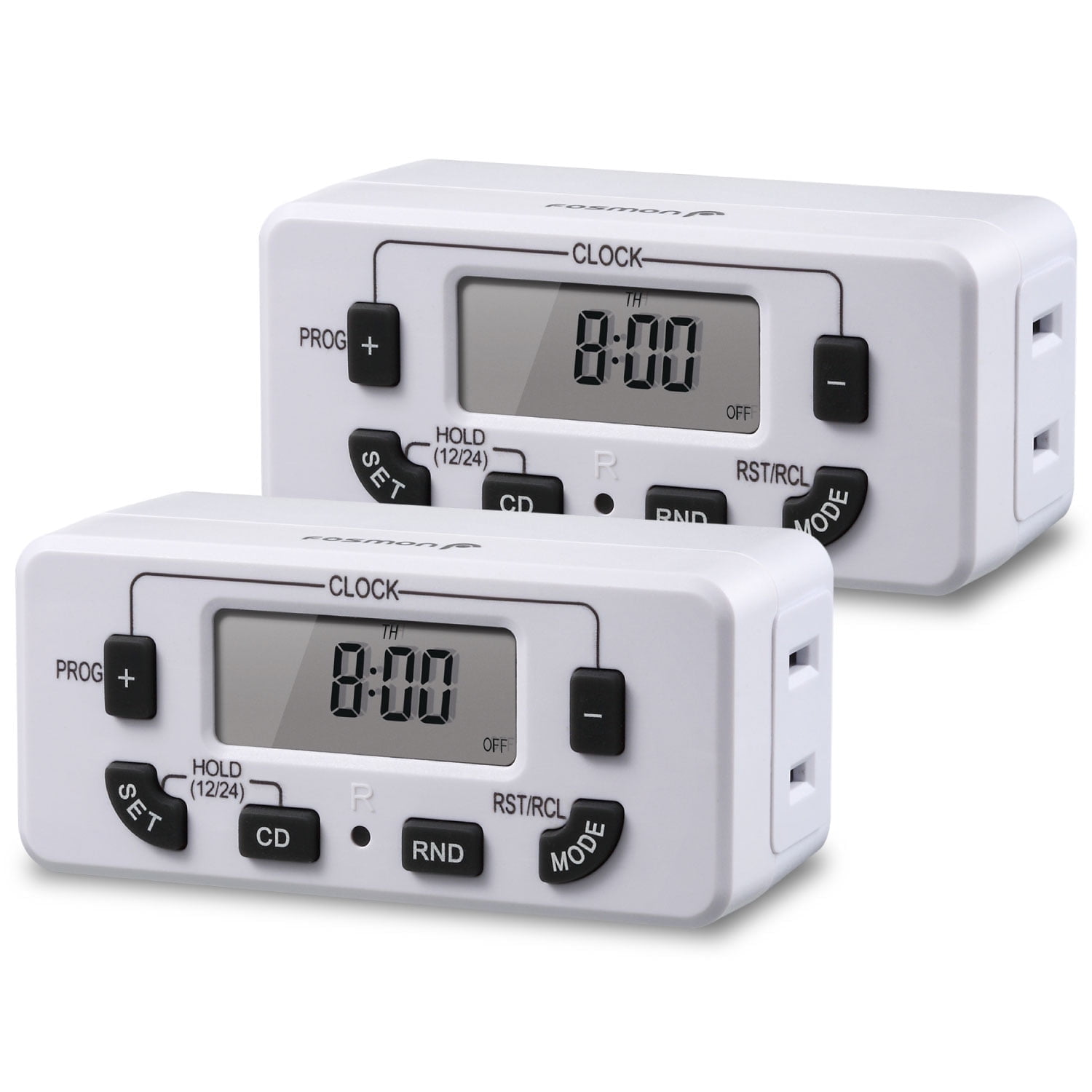 Fosmon [ETL Listed] 24 Hour Digital Timer Outlet, Light Timer with on ...