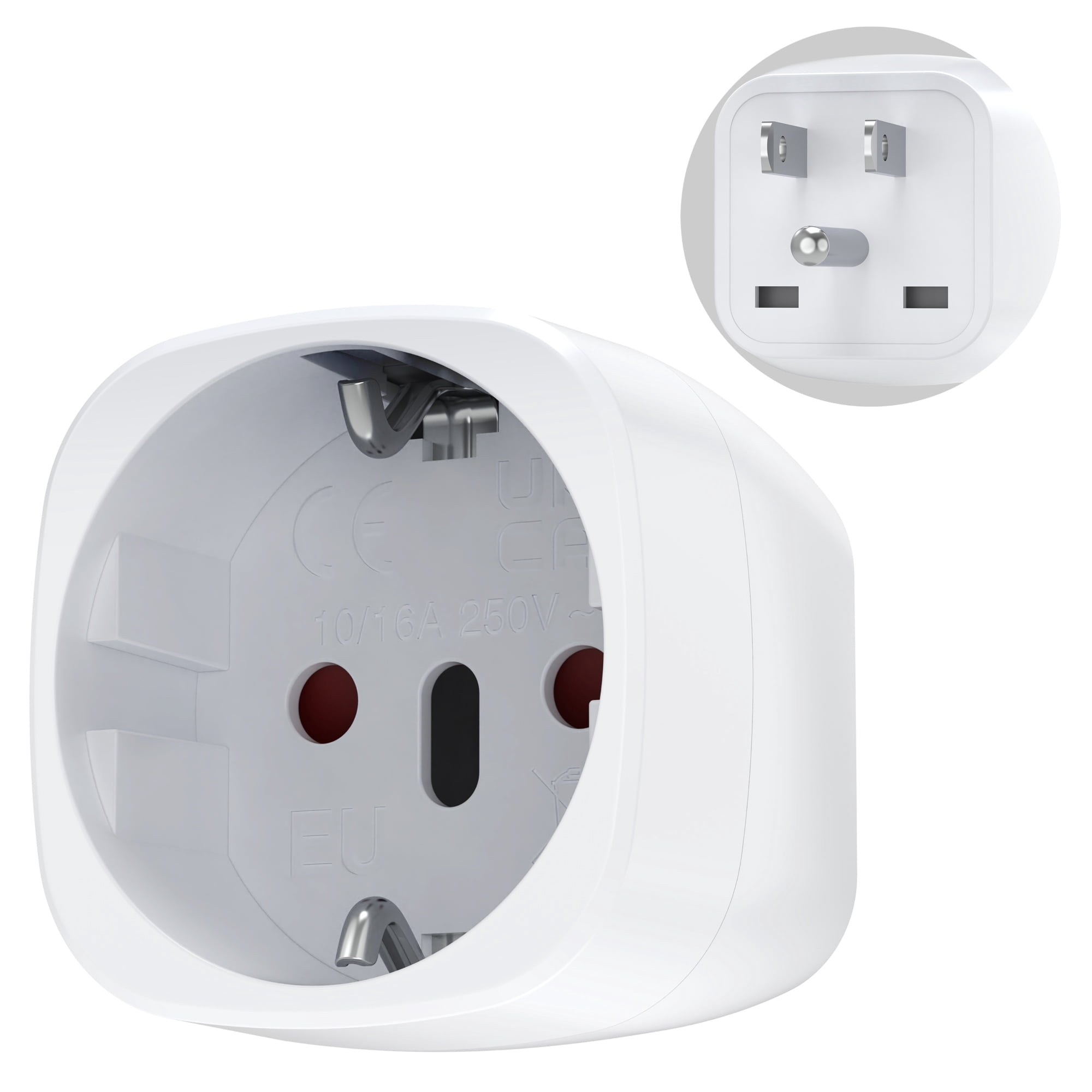 Fosmon European To US Plug Adapter, EU To US Plug Adapter, Compact ...