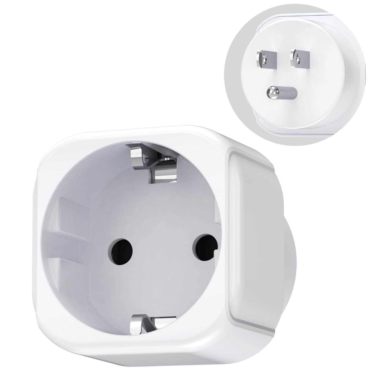 Fosmon European To US Plug Adapter, EU To US Plug Adapter, Compact ...