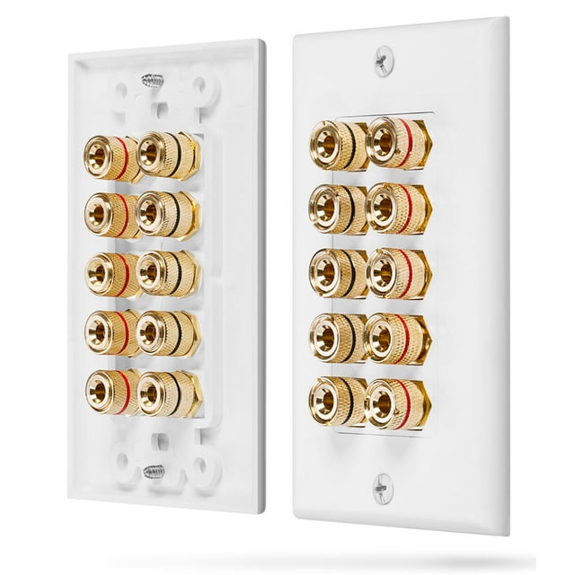 Fosmon Home Theater Wall Plate - Gold Plated Copper Banana Binding Post ...