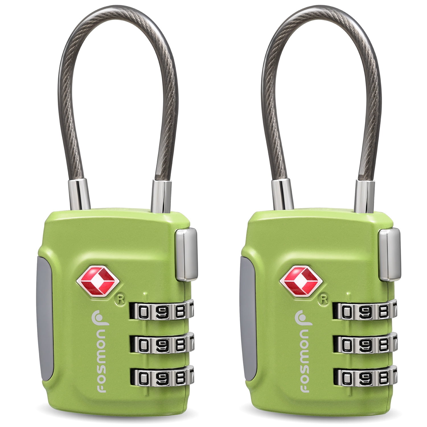Fosmon TSA Accepted Cable Luggage Locks (2 Pack), 3 Digit Combination ...