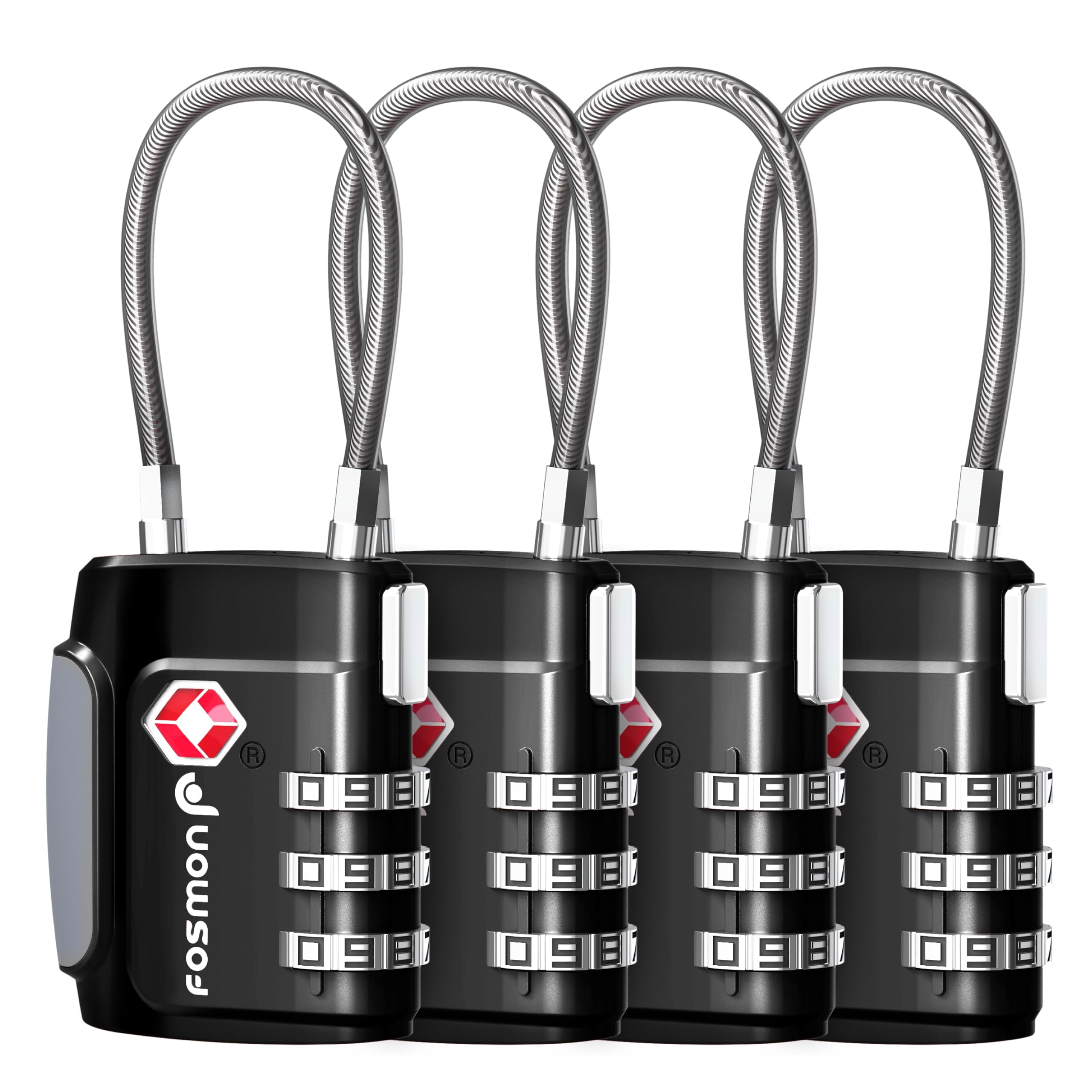 Fosmon TSA Approved Cable Locks for Luggage, Suitcase, Gun Case Lock ...