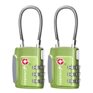 Brookstone Cable Lock 2 Pack TSA Approved Luggage Locks with 3-Digit ...