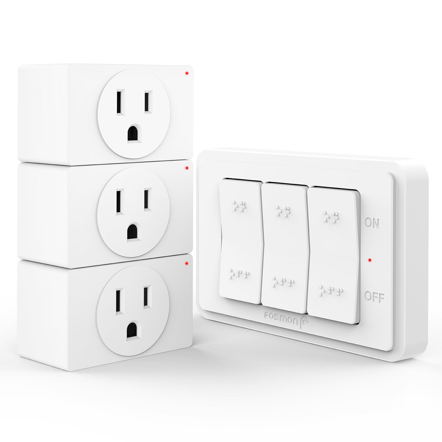 Fosmon Wireless Wall Electric Power Socket with Remote Control, 3 ...