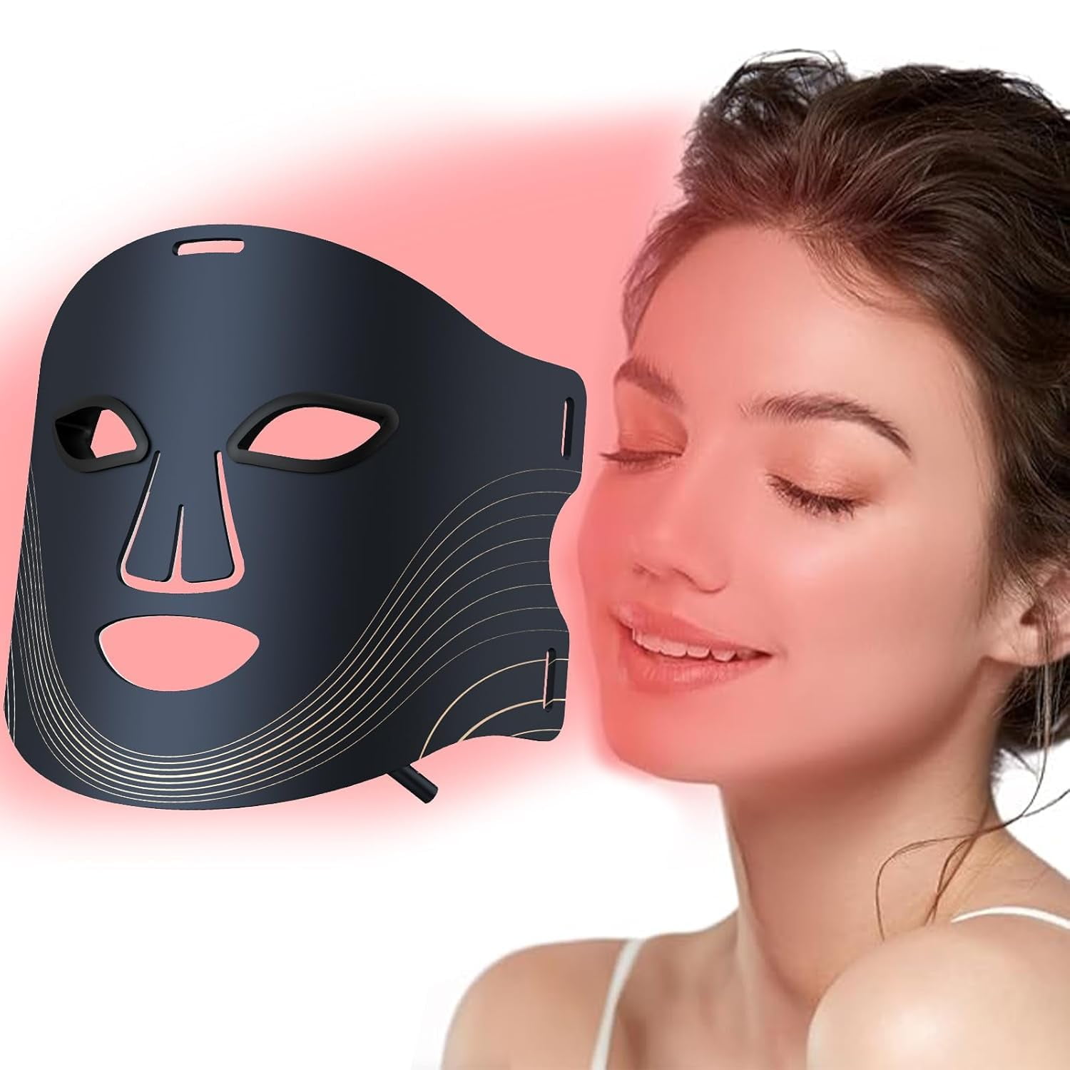 Fossduck LED light therapy mask (model FM-01),4 Colors led face mask ...