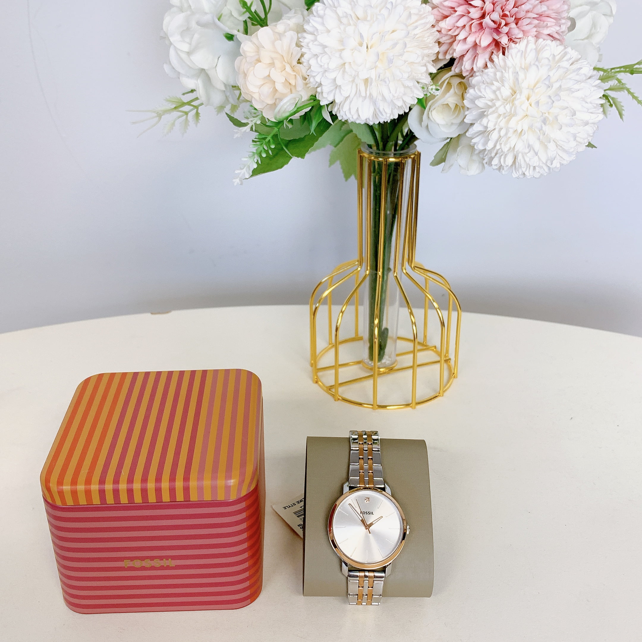 Fossil BQ3568 Lexie Luther Three-Hand Two-Tone Stainless Steel Watch ...