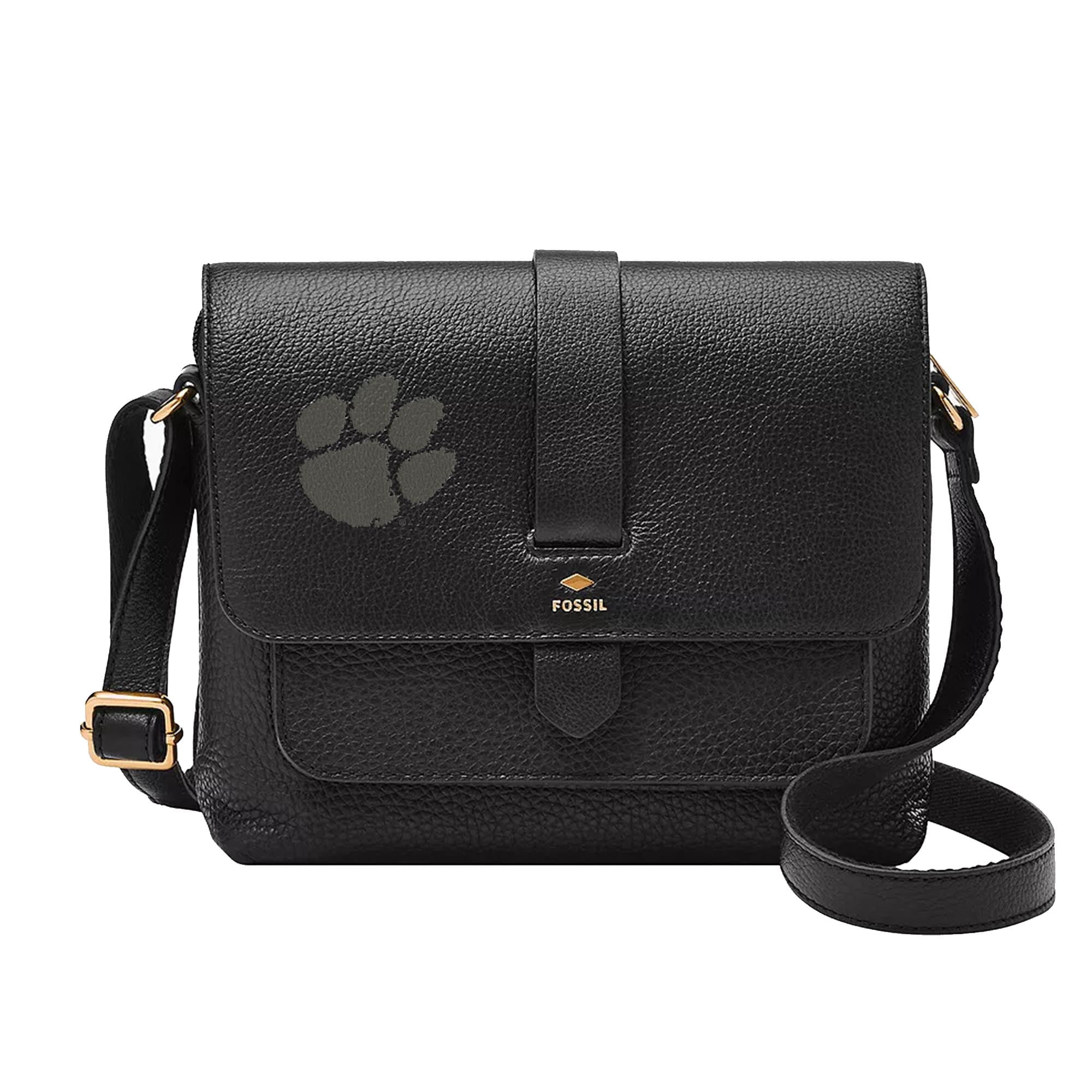 Fossil Black Clemson Tigers Kinley Leather Small Crossbody Bag ...
