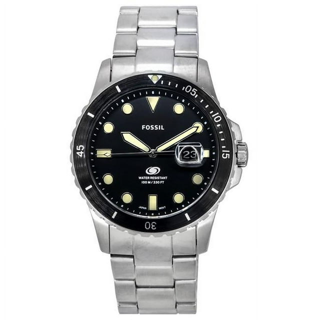 Fossil Blue Dive Style Stainless Steel Black Dial Quartz FS5952 100M ...