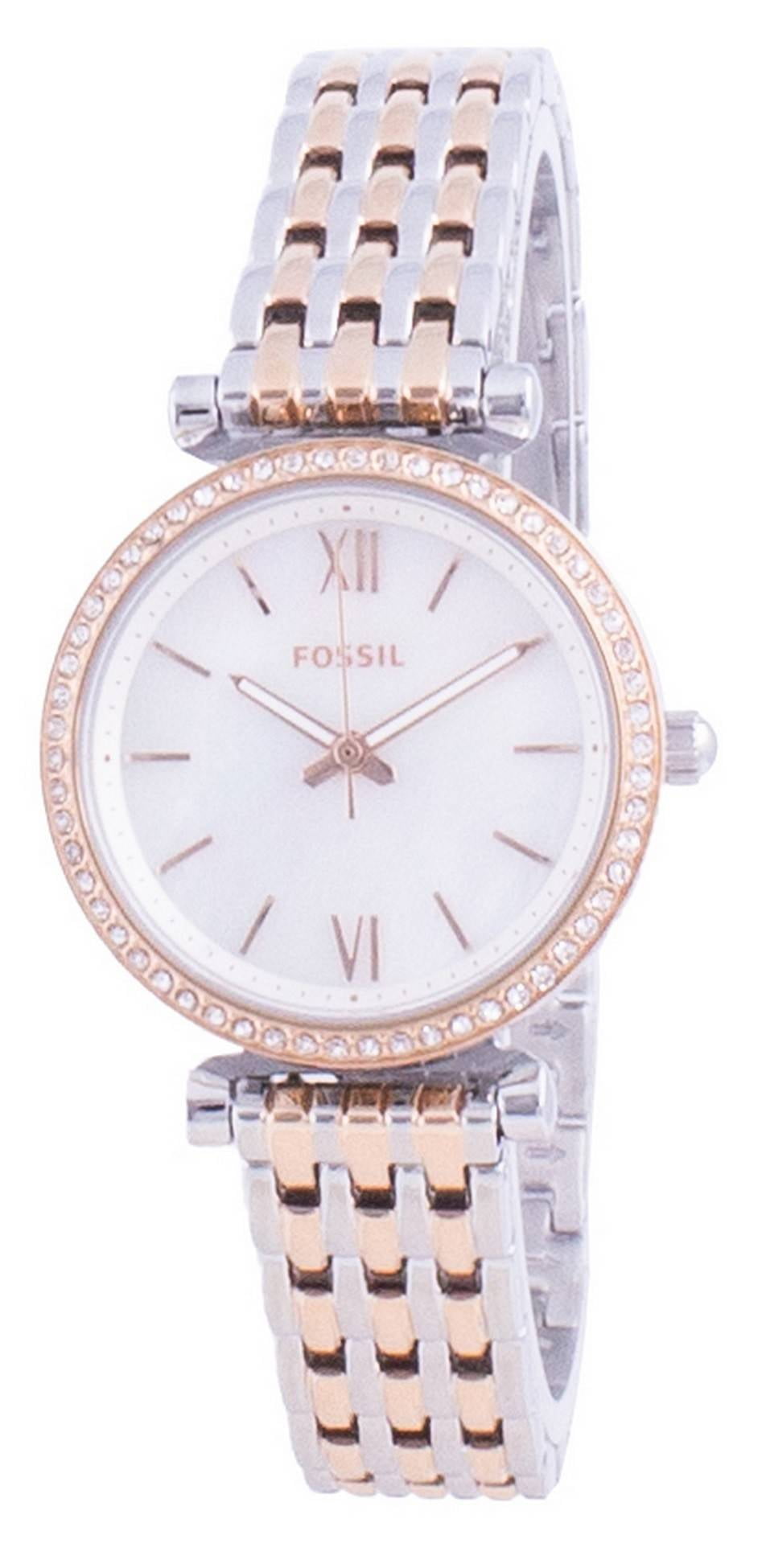 Fossil Carlie Mini Diamond Accents Quartz ES4649 Women's Watch ...