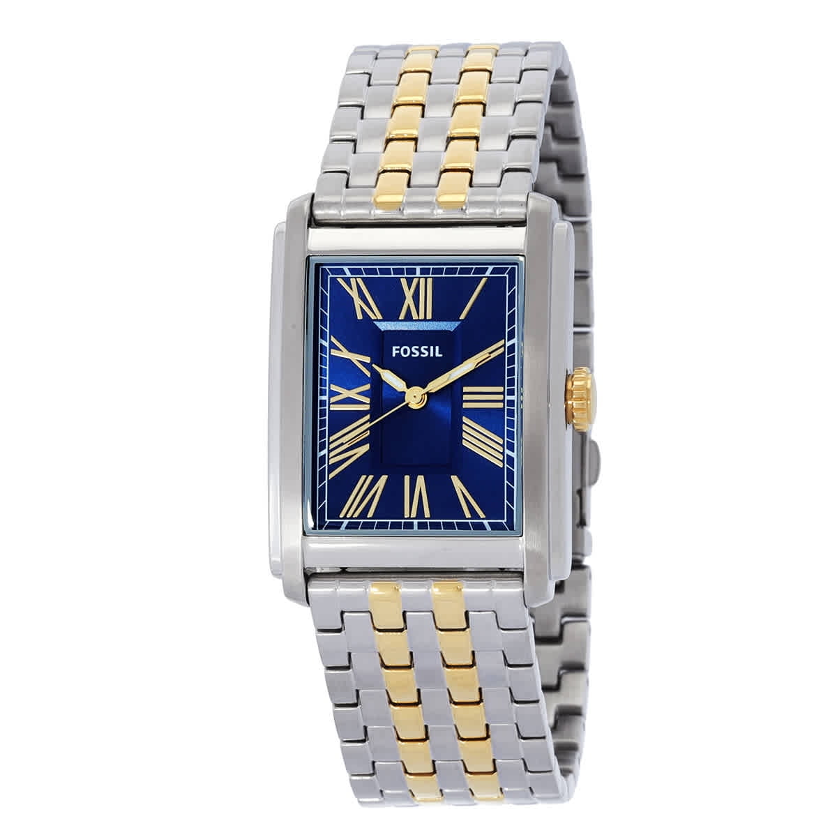 Fossil Carraway Quartz Blue Dial Two-Tone Men's Watch FS6010 - Walmart.com