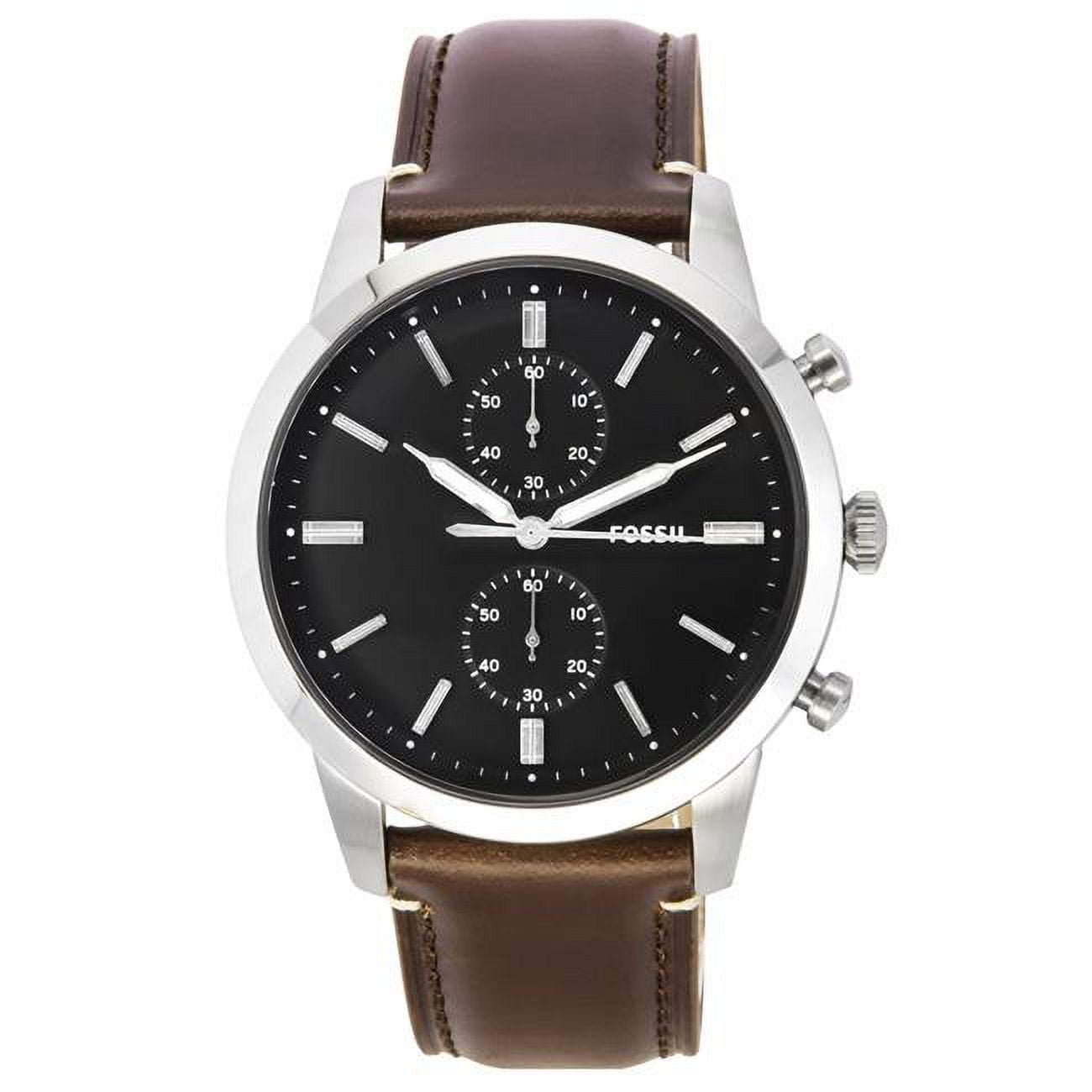 Fossil Townsman Chronograph Brown LiteHide Leather Strap Black Dial ...