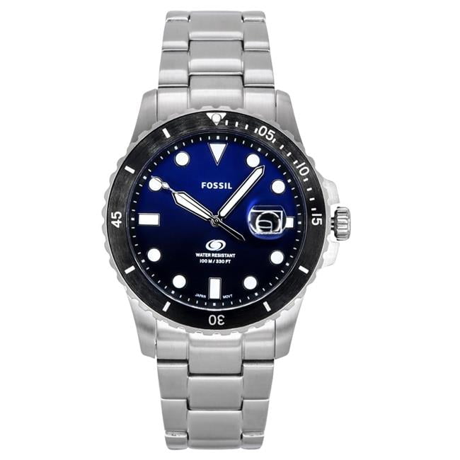 Fossil FS6038 42 x 11 mm Blue Dive Stainless Steel Black & Blue Dial ...