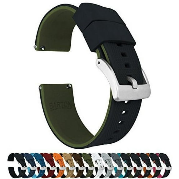 Fossil Gen 5 | Elite Silicone | Black Top / Army Green Bottom by Barton ...