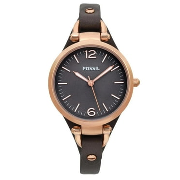 Fossil Women's Virginia Three-Hand Day-Date, Rose Gold-Tone Stainless ...