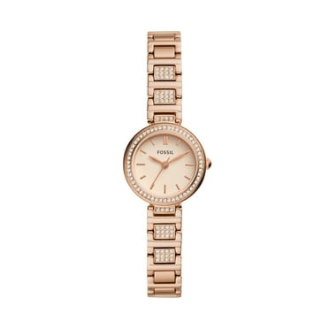 Fossil Women's Virginia Three-Hand Day-Date, Rose Gold-Tone Stainless ...