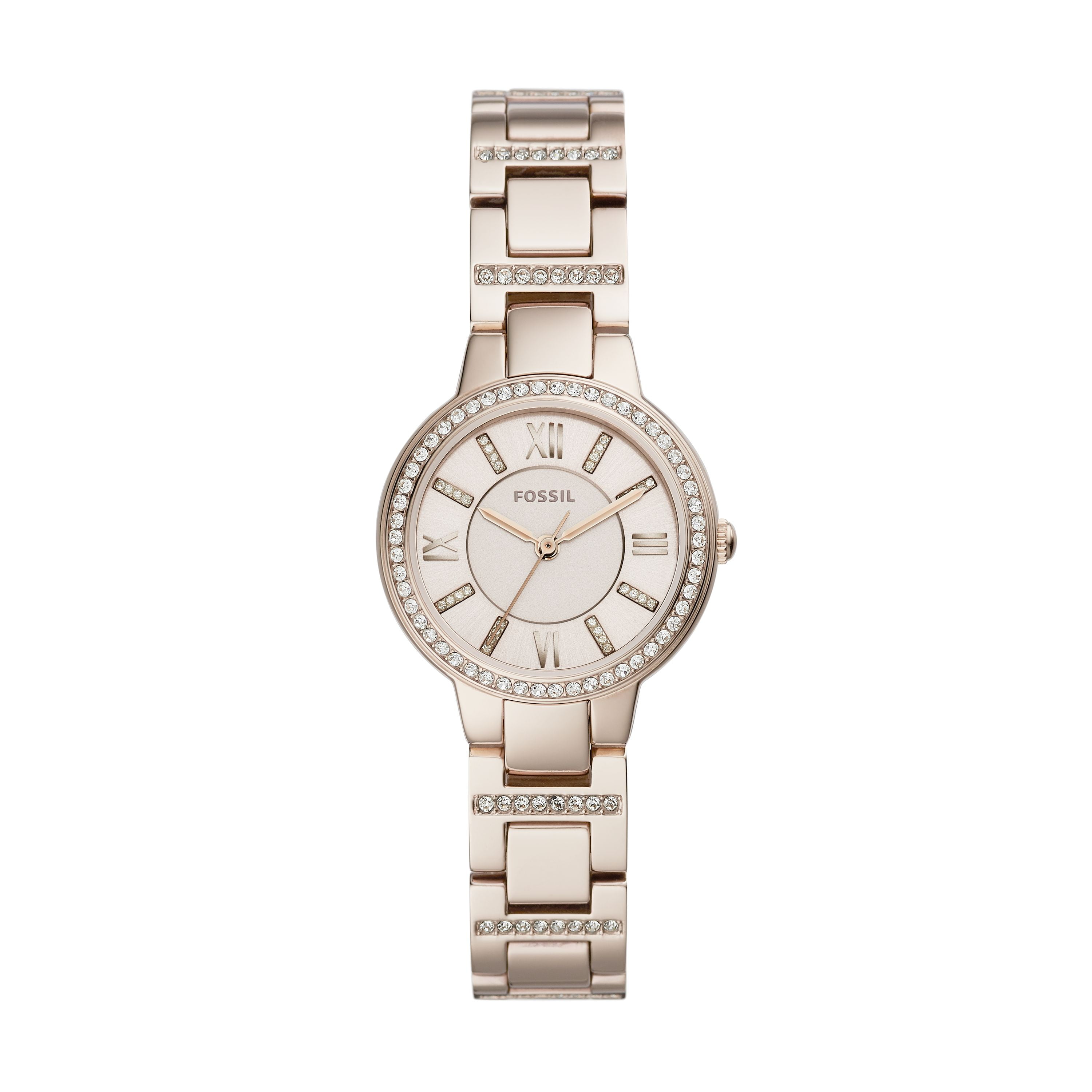Fossil Ladies' Virginia Three-Hand Pastel Pink Stainless Steel Watch ...