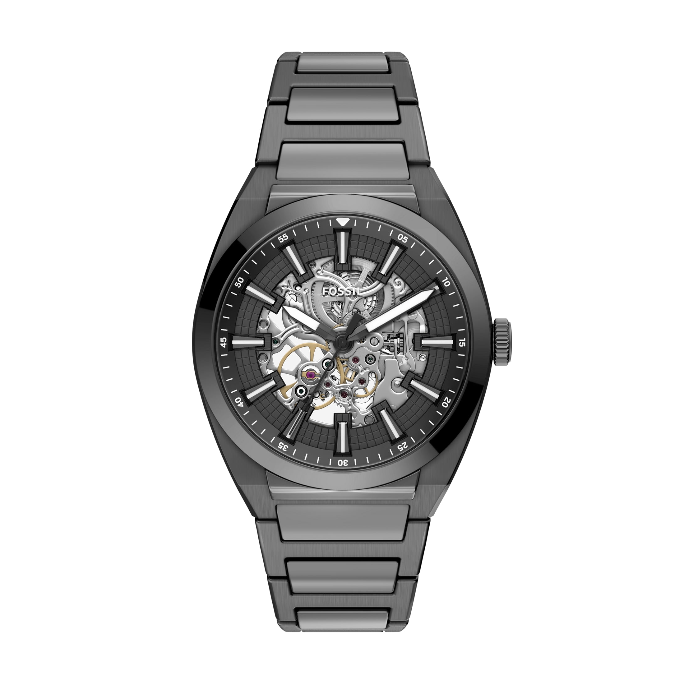 Fossil Men's Everett Automatic, Smoke-Tone Stainless Steel Watch ...