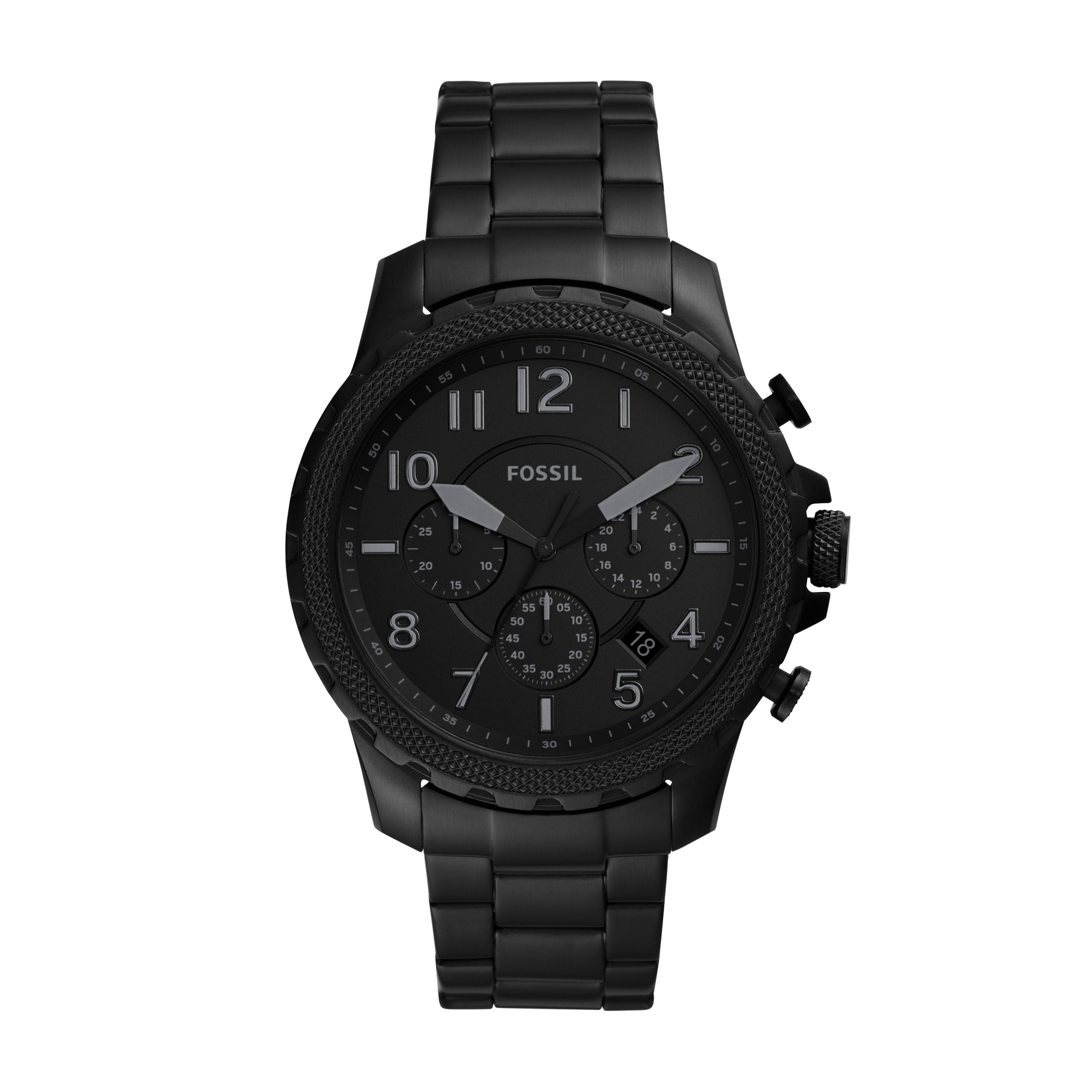 Fossil Men's Bowman Chronograph Black Stainless Steel Watch FS5603 ...