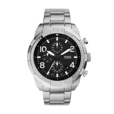 Fossil Men's Nate Wrist Chronograph, Black Stainless Steel Watch ...