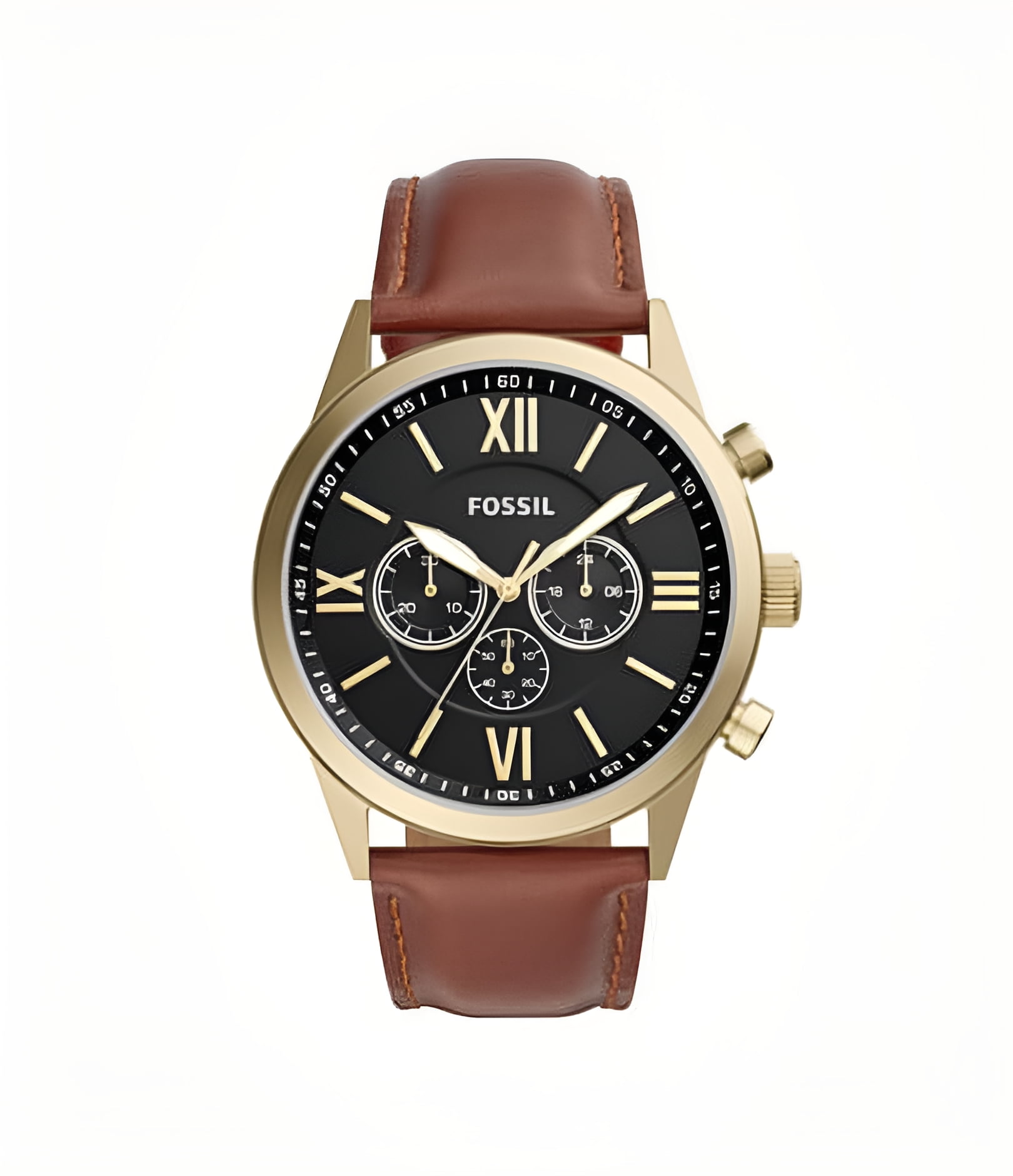 Fossil, Men's Flynn Chronograph Wristwatch, BQ2261, Gold and Black ...