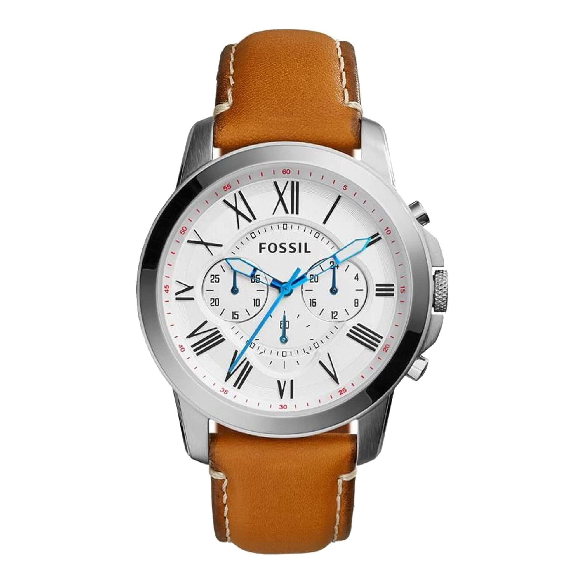 Fossil Men's Fossil Blue Quartz Stainless Steel and Leather Three-Hand ...